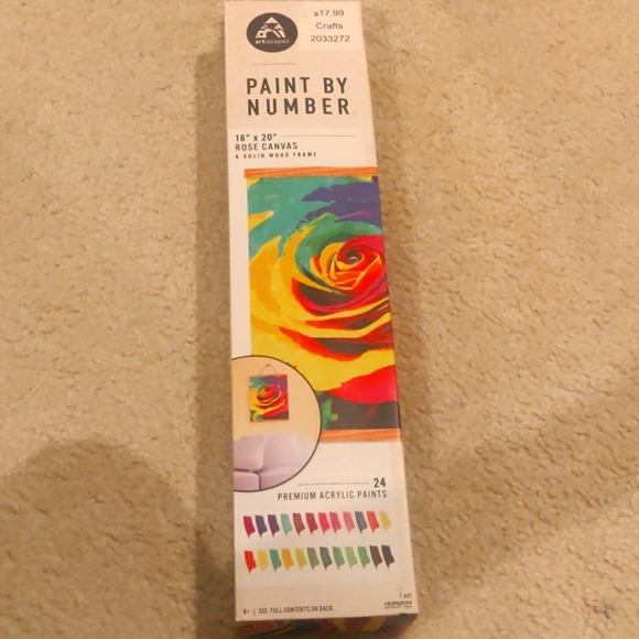 artiscapes | Art | Paint By Number Rose Canvas Solid Wood Frame | Poshmark